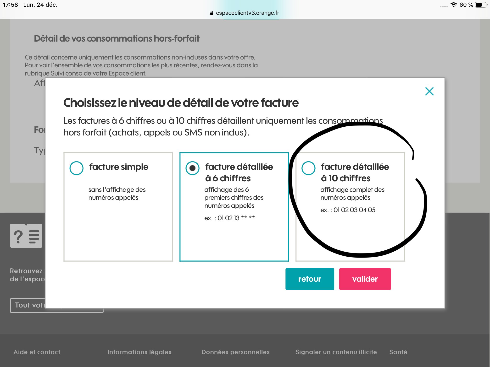 Facture détaillée - Communauté Sosh