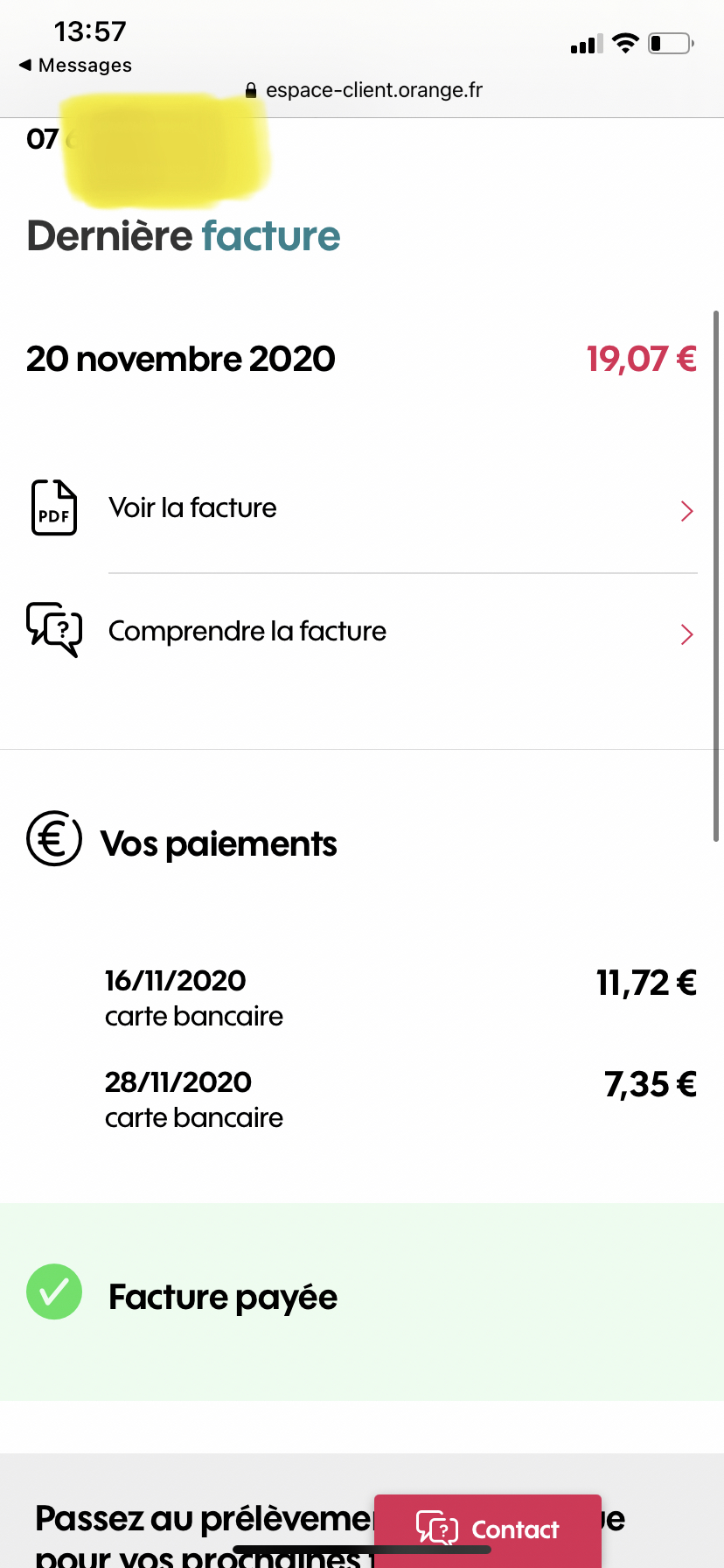 Repayer facture déjà payée - Communauté Sosh