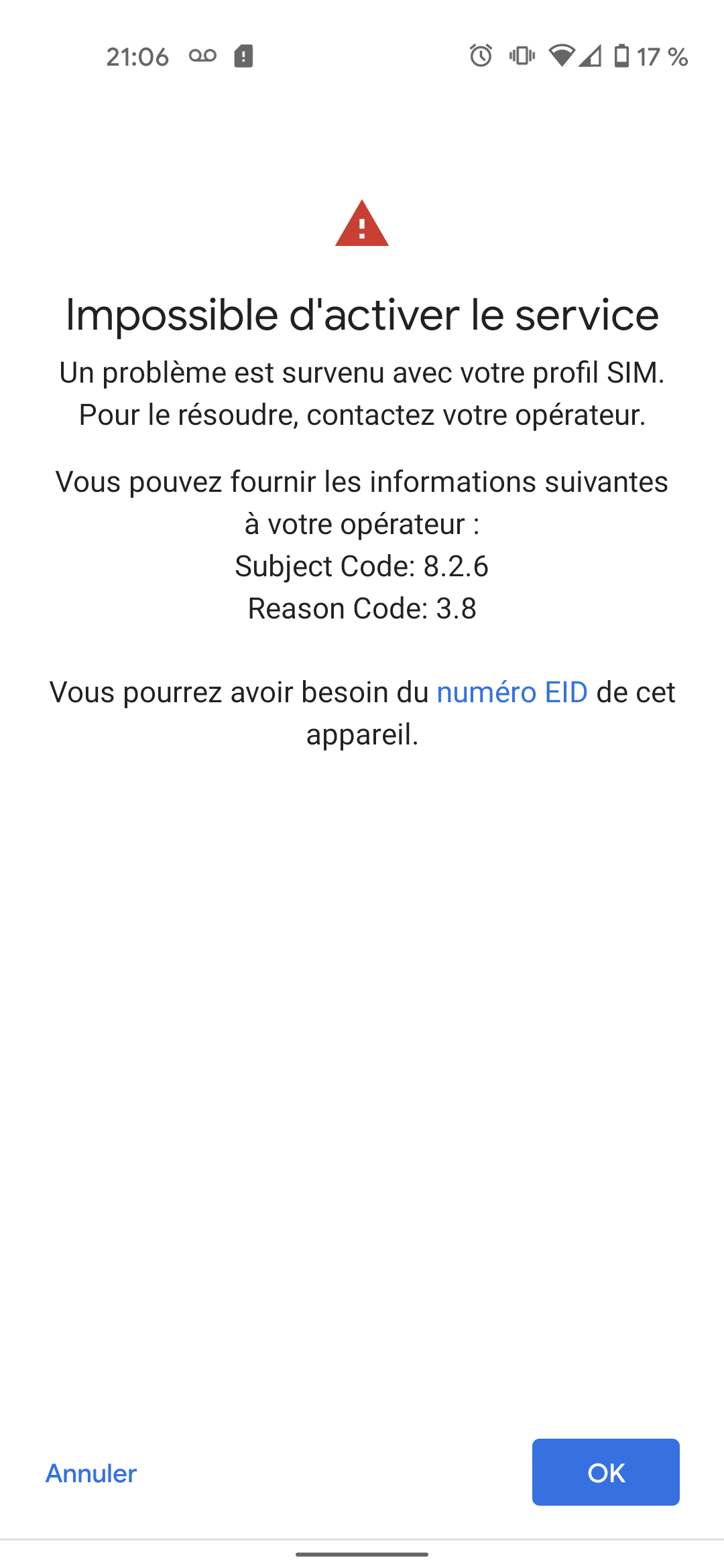 E sim Activation Impossible Communaut Sosh
