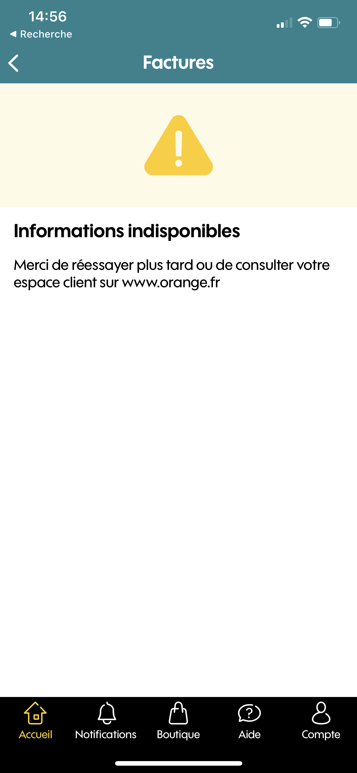 Facture indisponible - Communauté Sosh