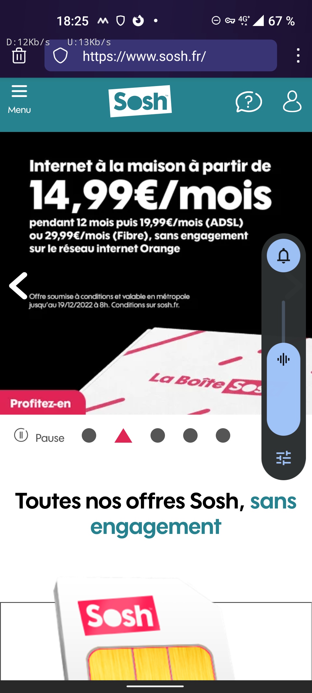 offre Sosh à 14.99€ jusqu'à demain le 19/12 à 8h - Communauté Sosh