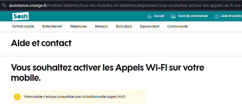 Résolu : VoLTE sur Pixel 8 de Google et VoWifi - Communauté Sosh