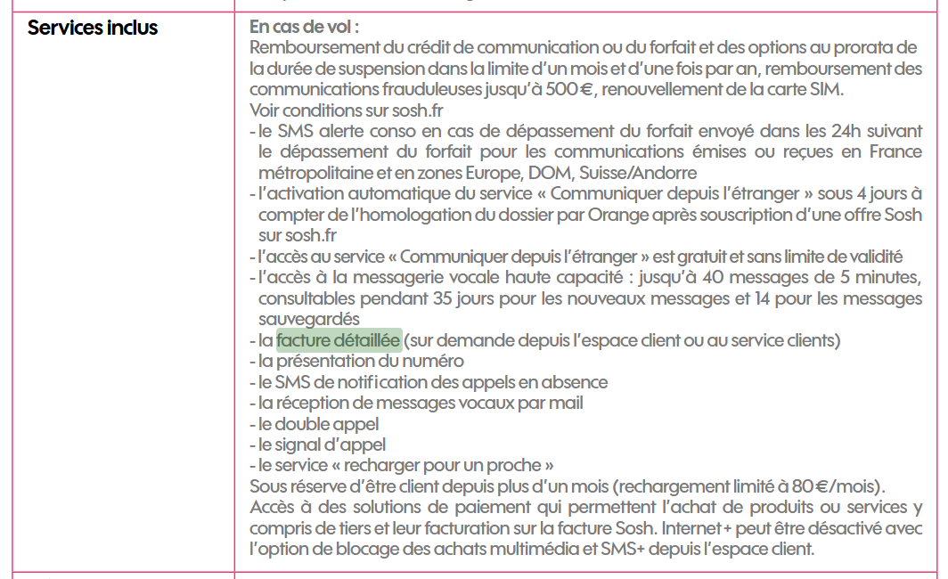 Résolu : FACTURE DÉTAILLÉE - Communauté Sosh