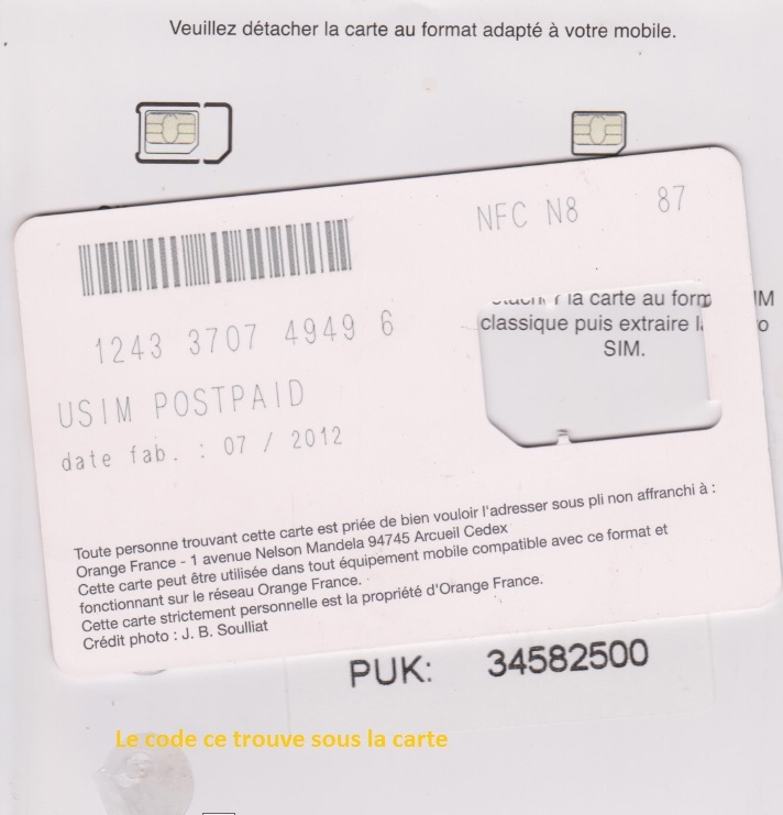 Codes, Liens,IMEI, PUK à conserver - Communauté Sosh